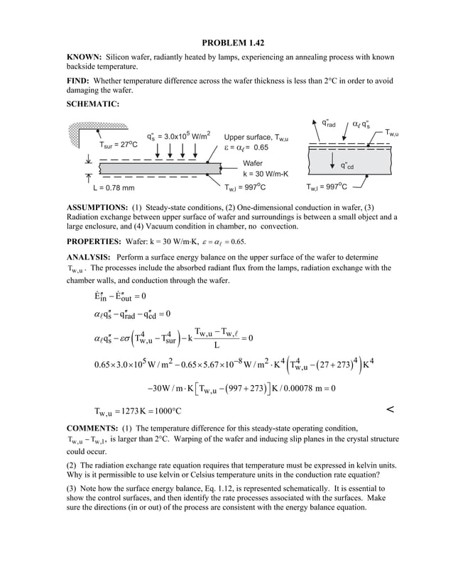 6th ed solution manual---fundamentals-of-heat-and-mass-transfer | PDF