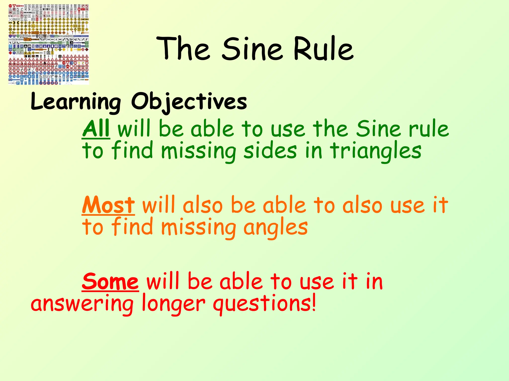The Sine rule for secondary mathematics. | PPT