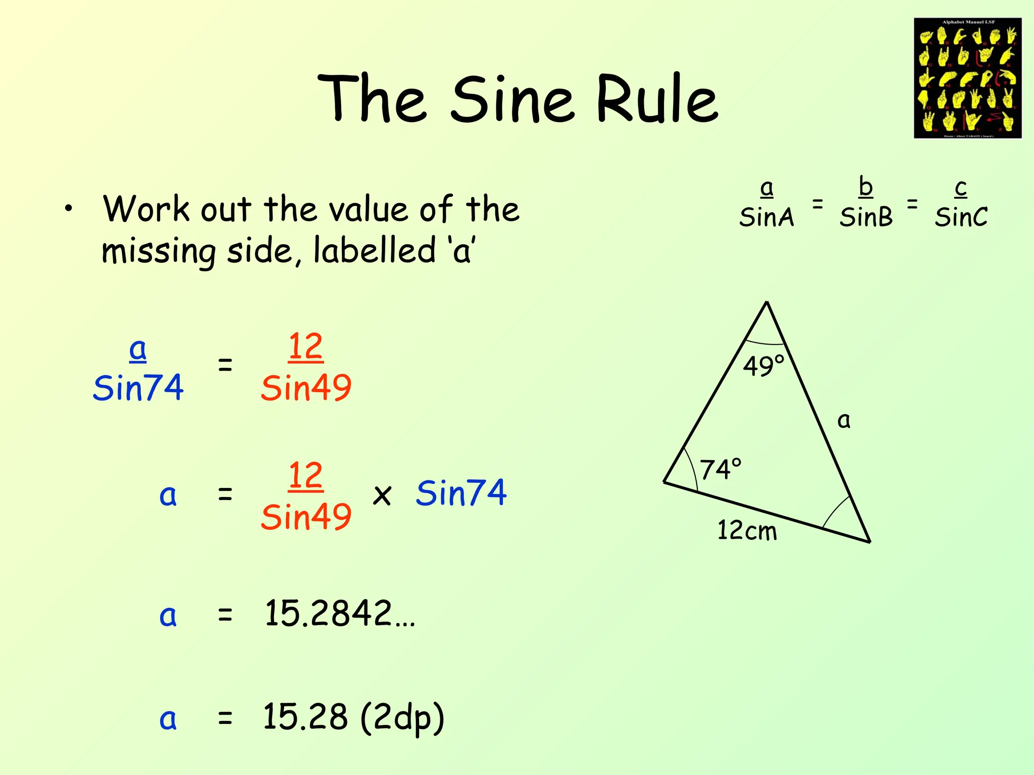 The Sine rule for secondary mathematics. | PPT