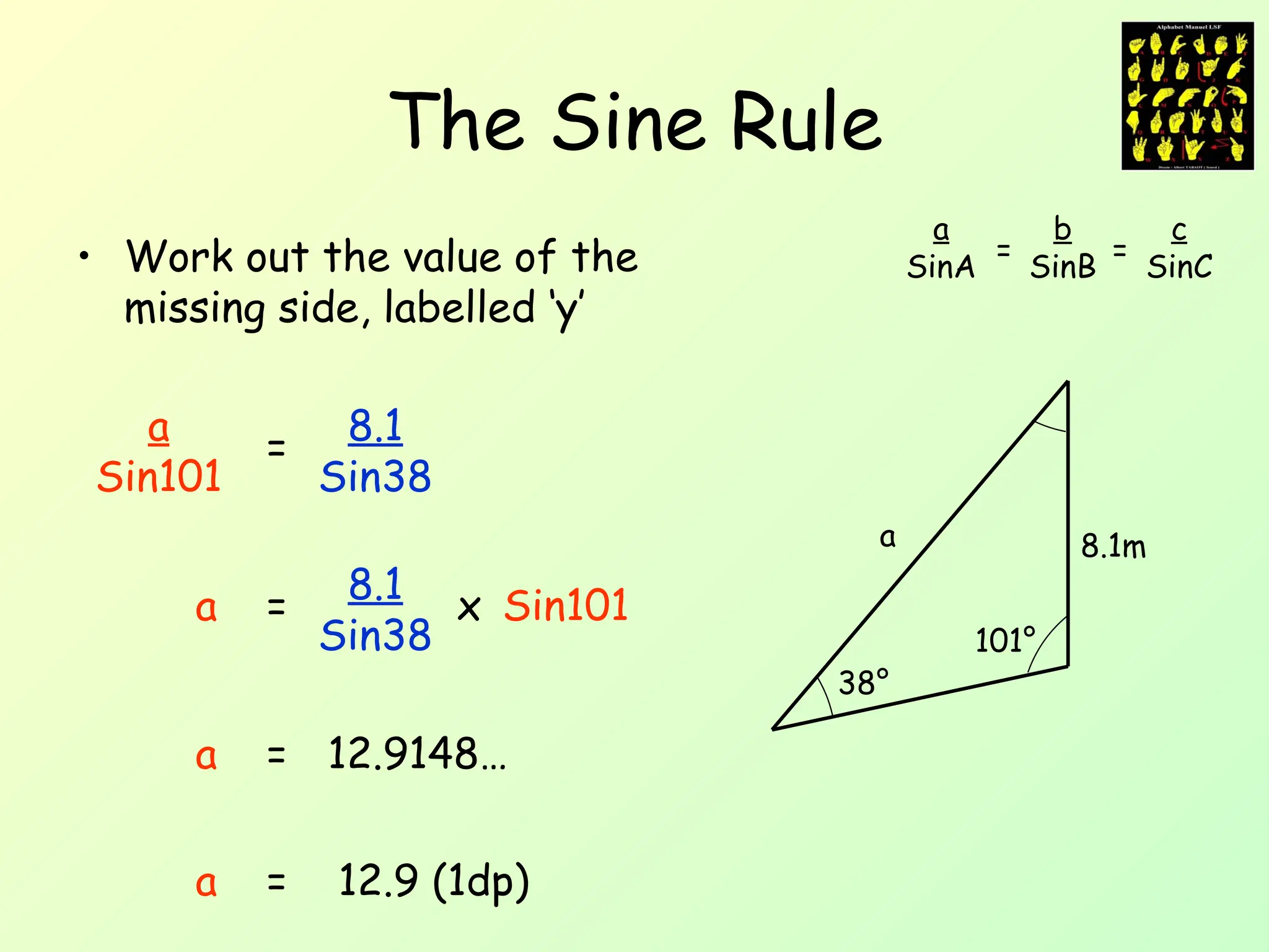 The Sine rule for secondary mathematics. | PPT