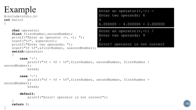 Decision making statements in C programming | PPTX | Programming ...