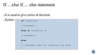 Decision making statements in C | PPT