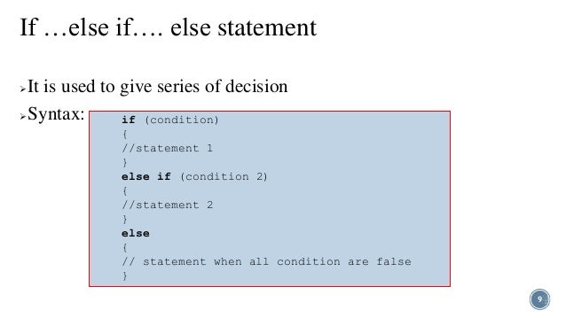Decision making statements in C