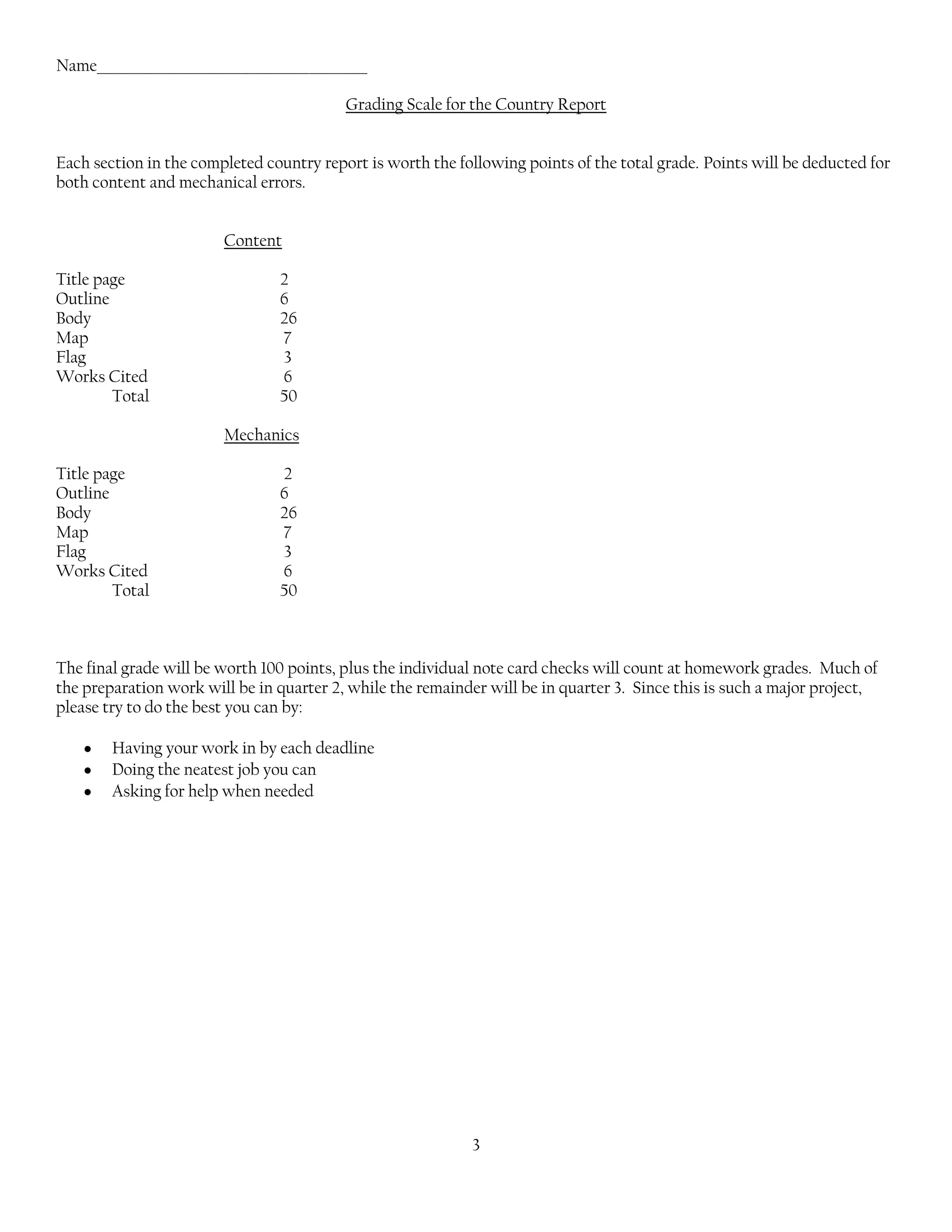 6th Grade Country Report Packet | DOCX