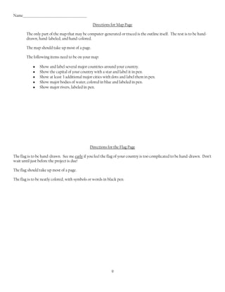 6th Grade Country Report Packet | DOCX