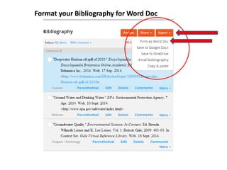 6th grade ELA Easybib project for Flush | PPTX