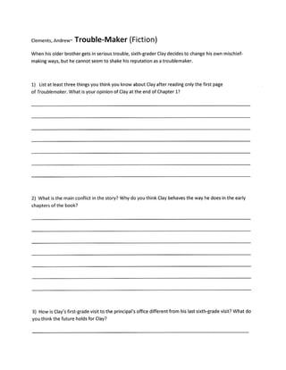 6th grade ela summer packet | PDF
