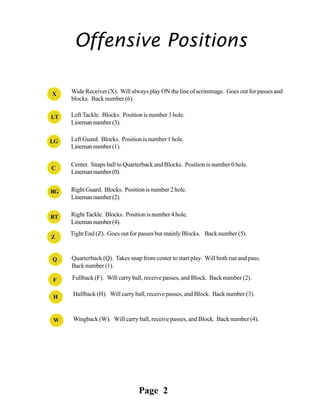 6th Grade Football Playbook | PDF