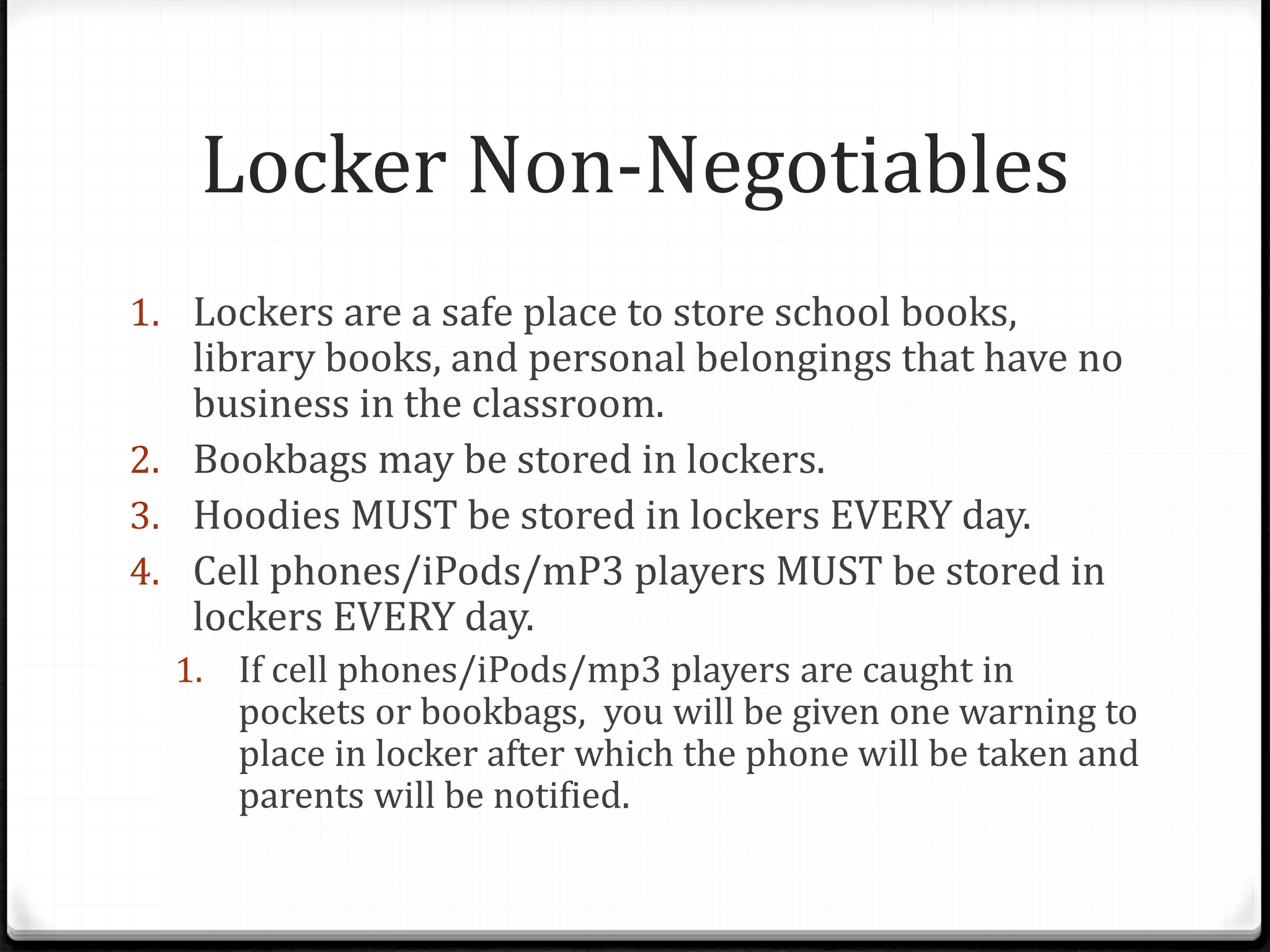 6th grade lockers | PPTX