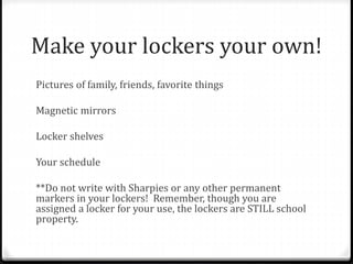 6th grade lockers | PPTX