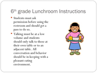 6th grade lunchroom instructions | PPT | Homework and Study | Education