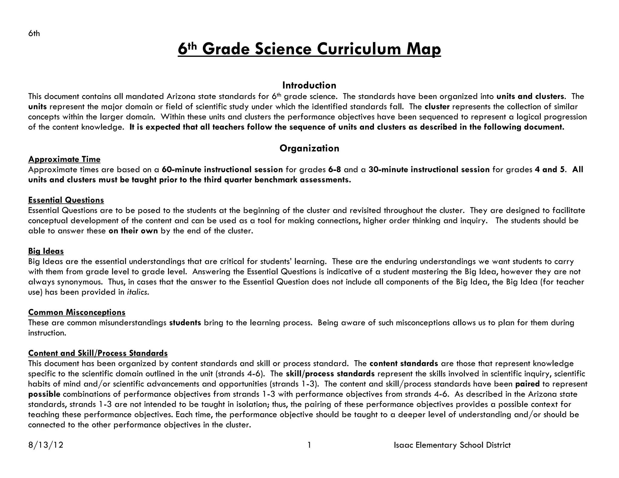 6th Grade Science Maps revised | PDF