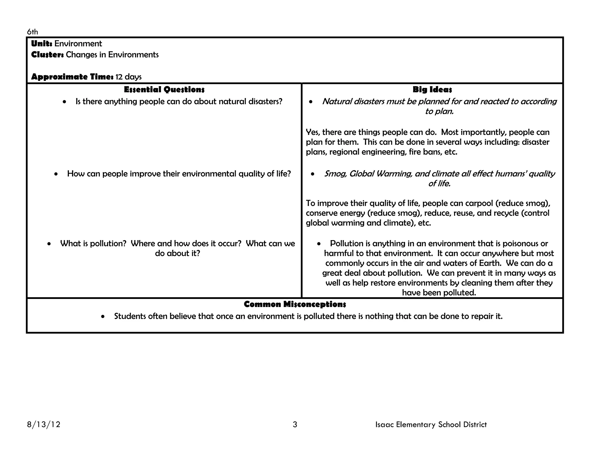 6th Grade Science Maps revised | PDF