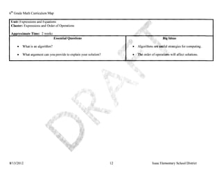 6th Grade Math Curriculum Map | PDF