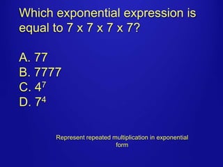 6th grade math exponents | PPTX