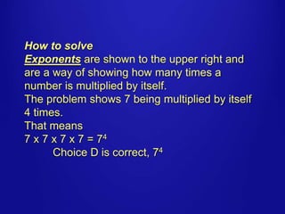 6th grade math exponents | PPTX