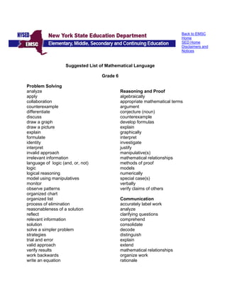 6th Grade Math Vocab | PDF | Education