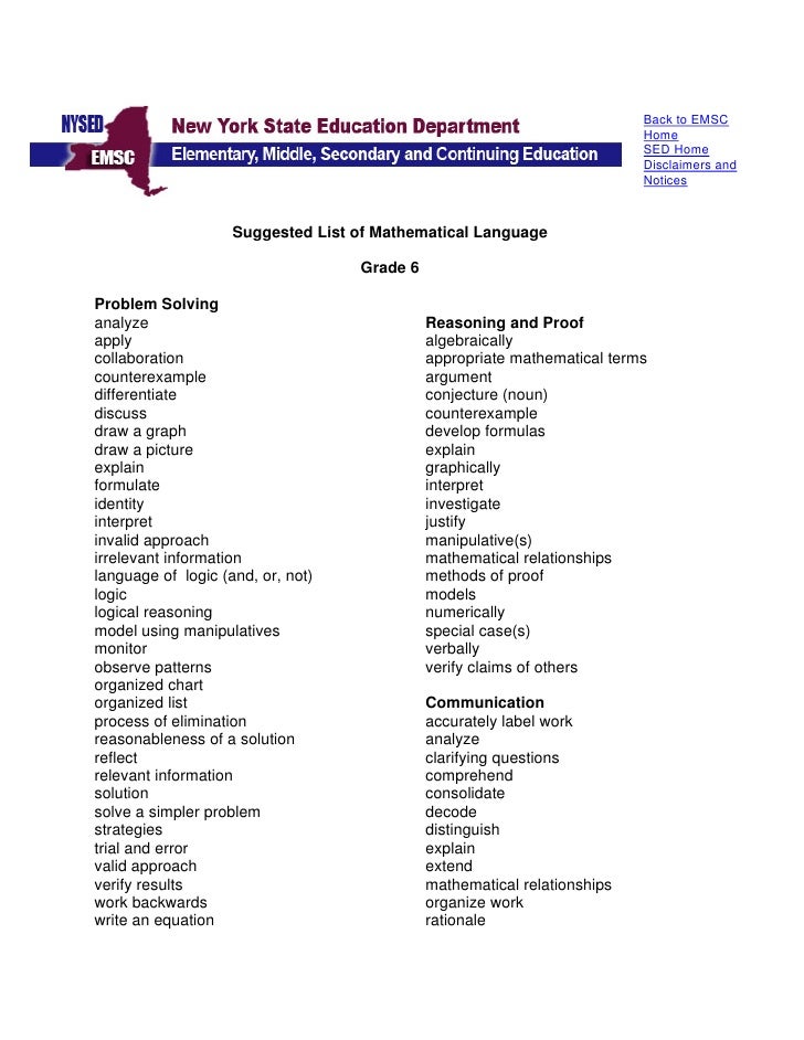6th Grade Math Vocab 6th Grade Math Vocab