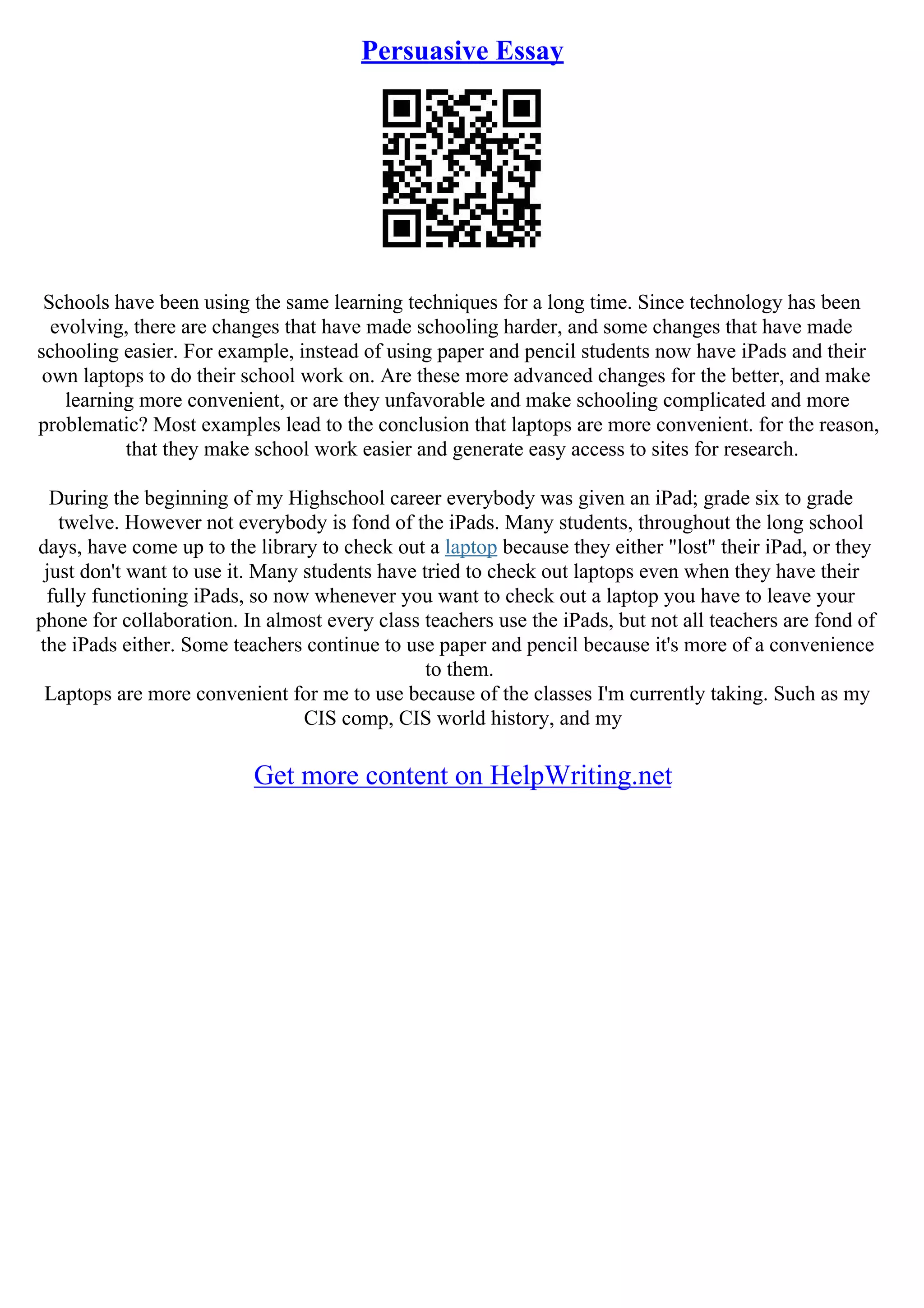 6Th Grade Persuasive Essay | PDF