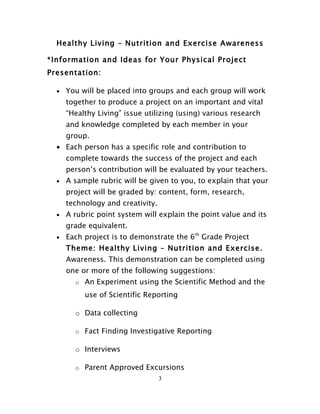 6th grade project section ii phase 3 physical project presentation ...