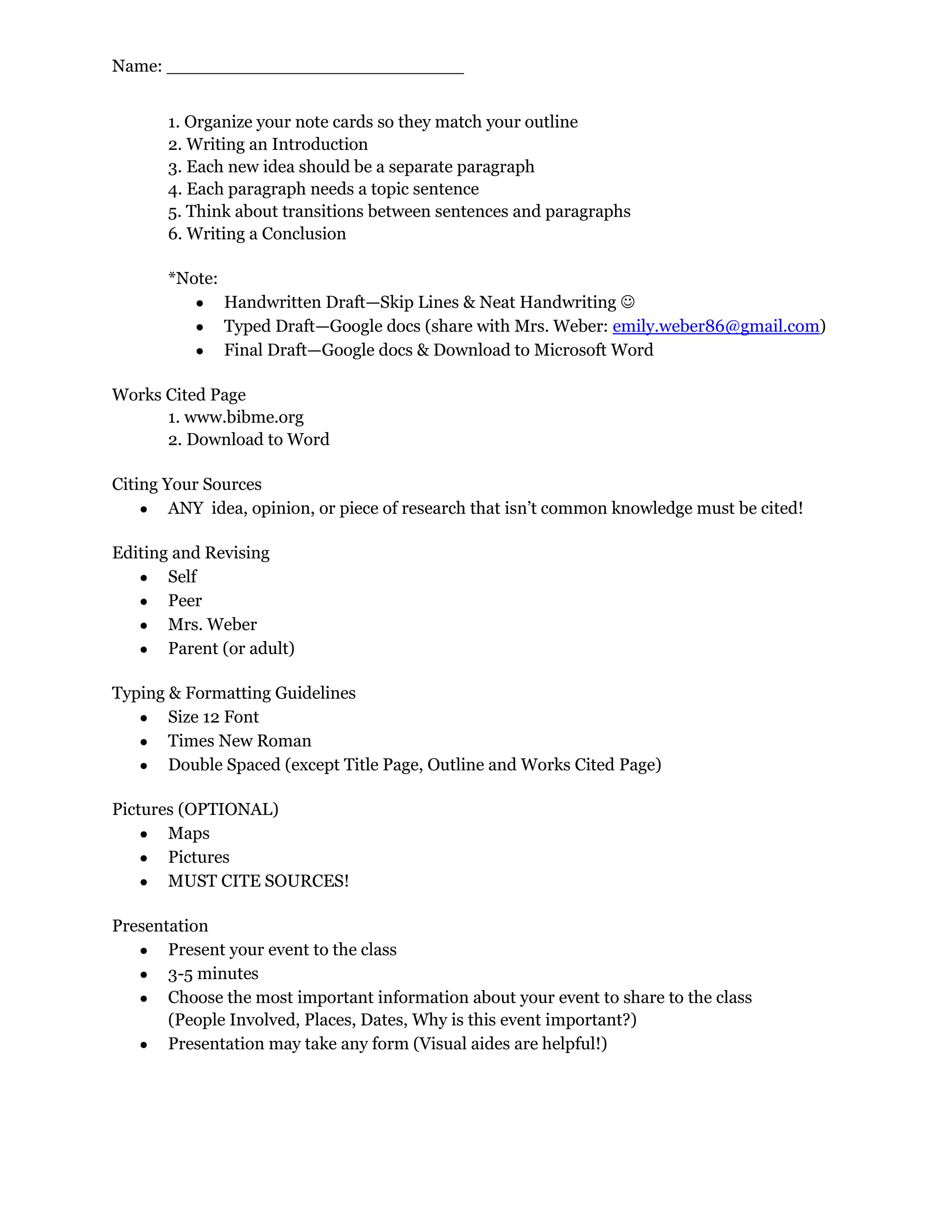 6th Grade Research Paper | DOCX