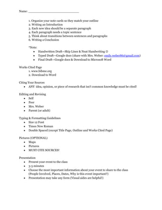 6th Grade Research Paper | DOCX