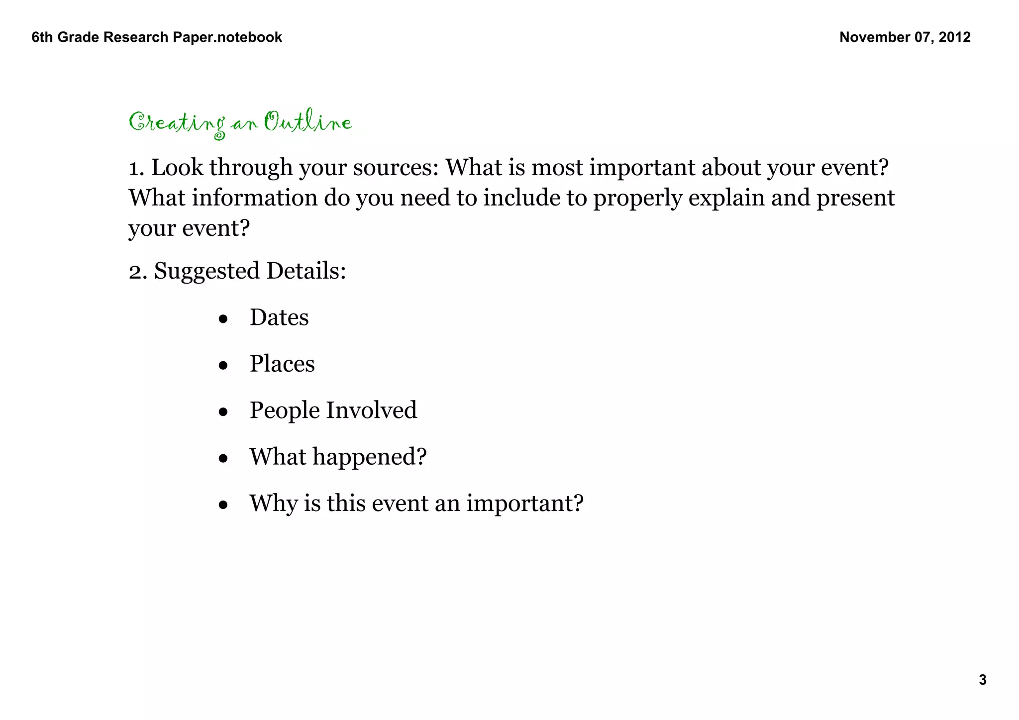 6th Grade Research Paper Introduction | PDF