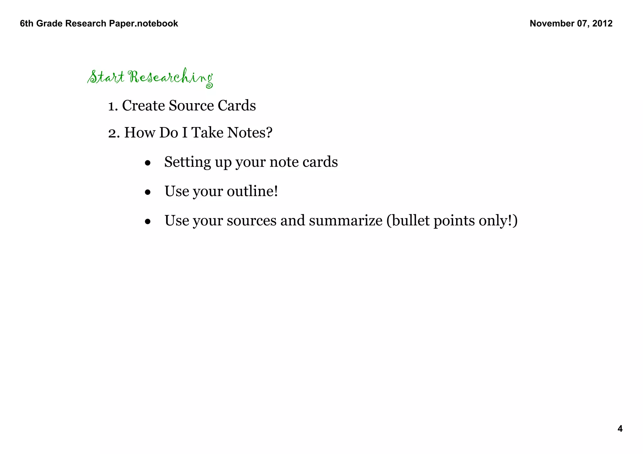 6th Grade Research Paper Introduction | PDF