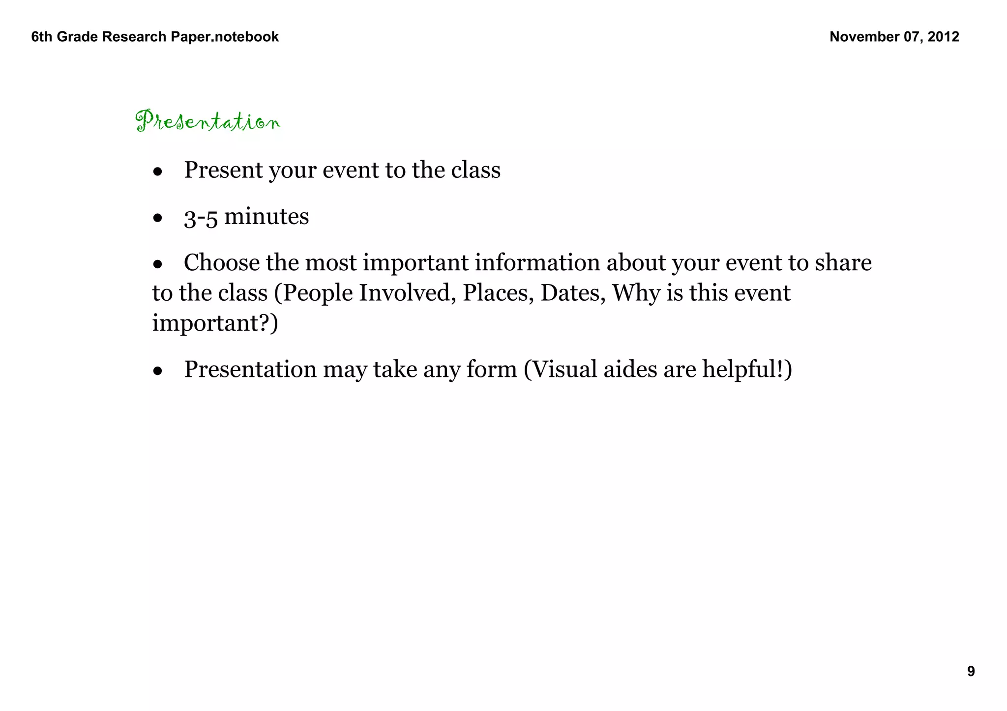6th Grade Research Paper Introduction | PDF