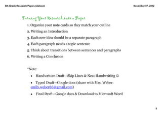 6th Grade Research Paper Introduction | PDF