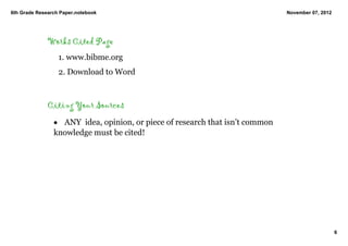 6th Grade Research Paper Introduction | PDF