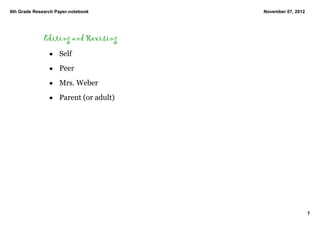6th Grade Research Paper Introduction | PDF