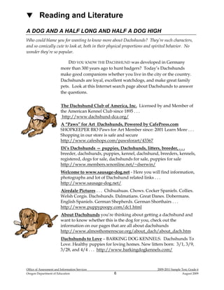 6th grade sample oaks test | PDF