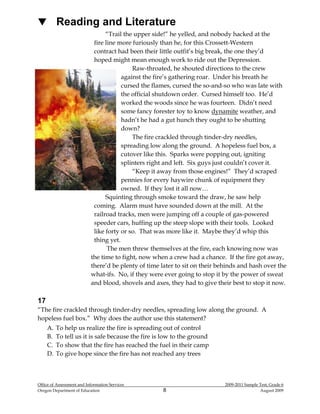 6th grade sample oaks test | PDF