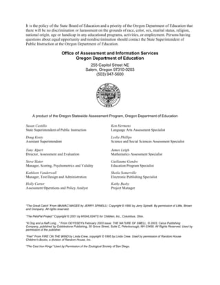 6th grade sample oaks test | PDF