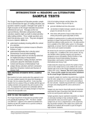 6th grade sample oaks test | PDF