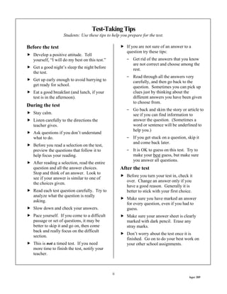 6th grade sample oaks test | PDF