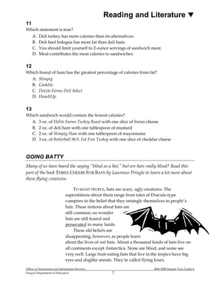 6th grade sample oaks test 2 | PDF