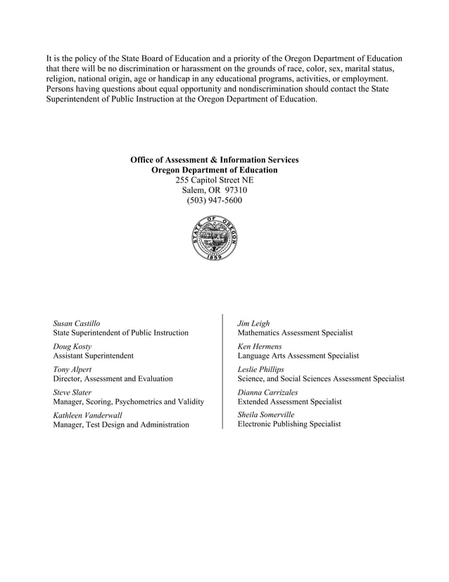 6th grade sample oaks test 2 | PDF | Standardized Testing | Educational ...