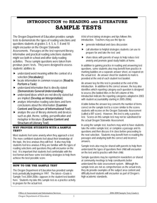 6th grade sample oaks test 2 | PDF