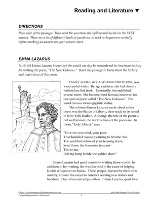 6th grade sample oaks test 2 | PDF