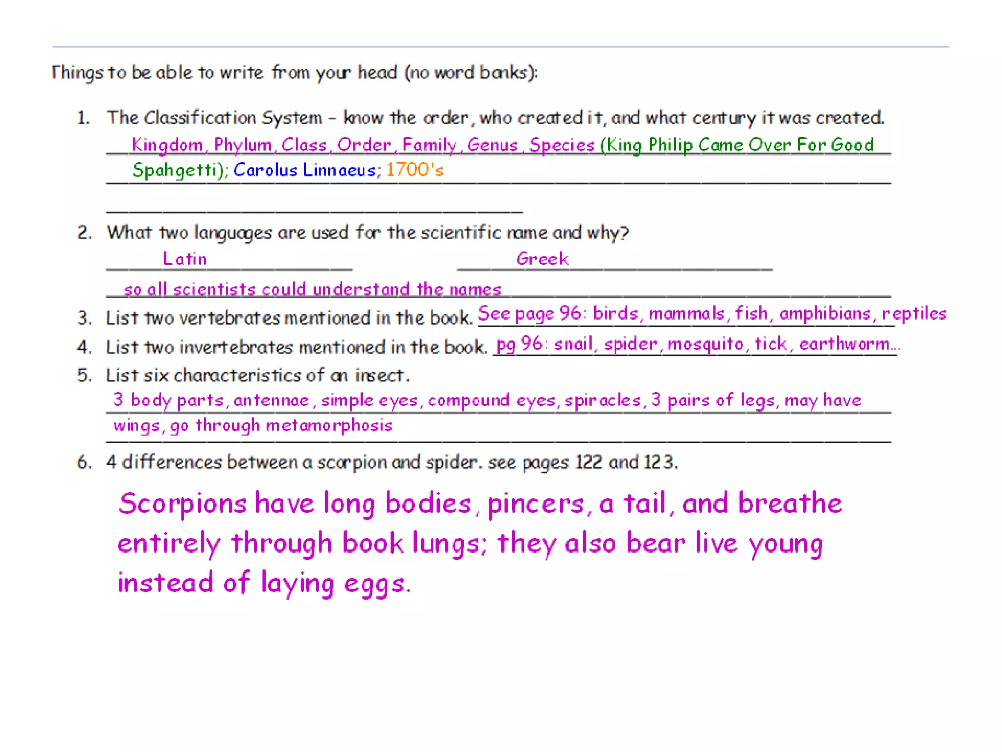 6th Grade Science Study Guide Answers | PPT | Science