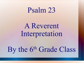 6th grade sunday school final program ppt | PPT
