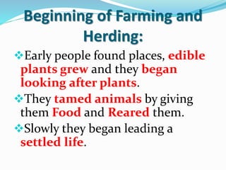 NCERT History Class-6 Unit-02 From Hunting-Gathering to growing food ...