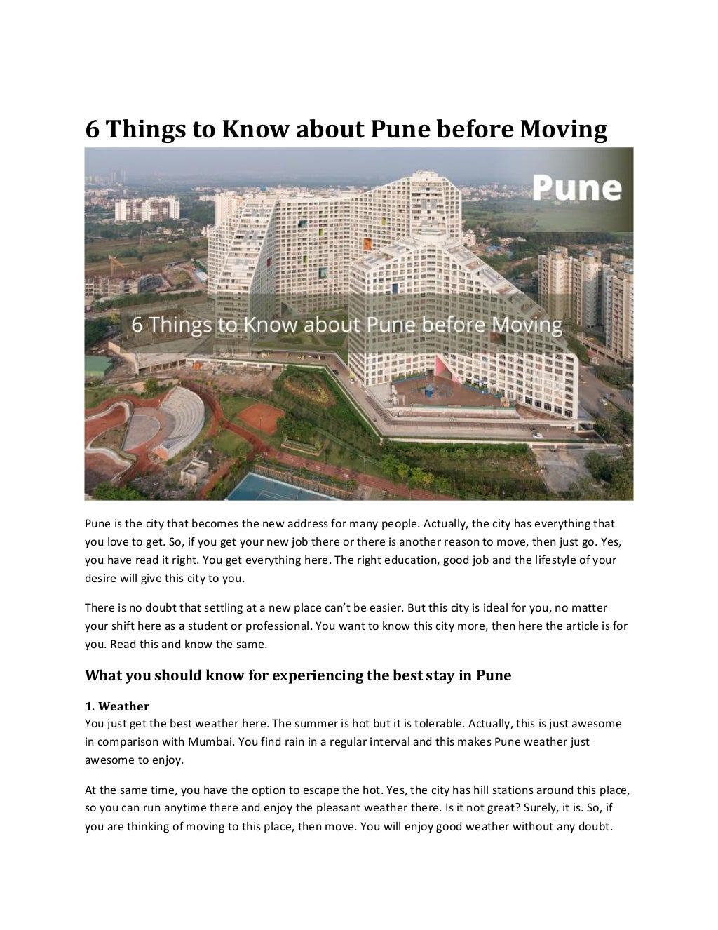 6 things to know about pune before moving
