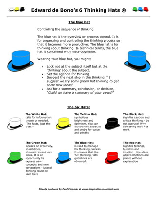 6 thinking hats | PDF