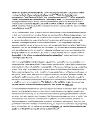 6th july 2016 - The Ten Commandments | PDF