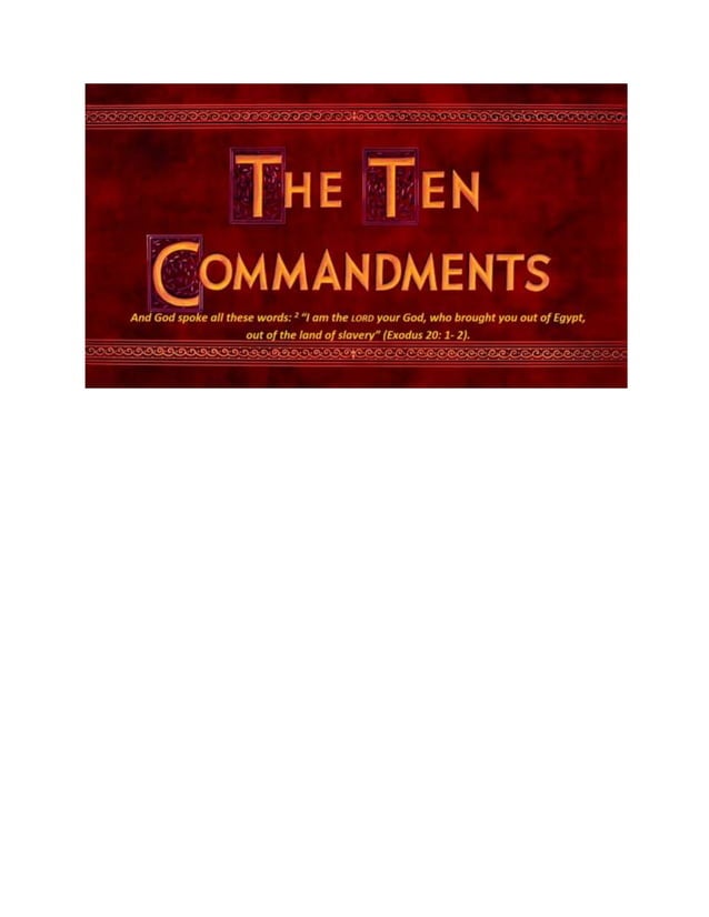 6th july 2016 - The Ten Commandments | PDF