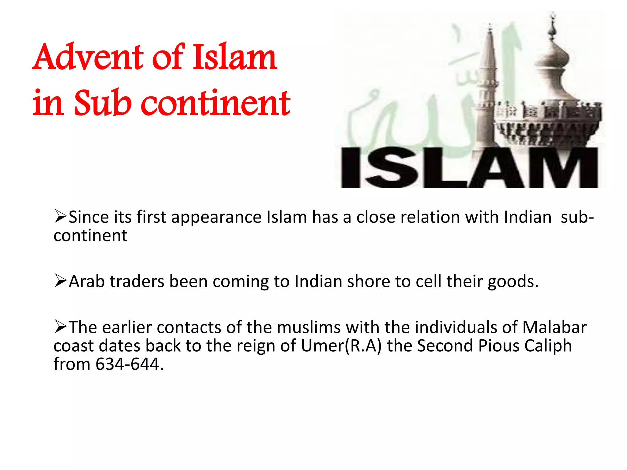 6 th lec.advent of islam in sub continent | PPTX