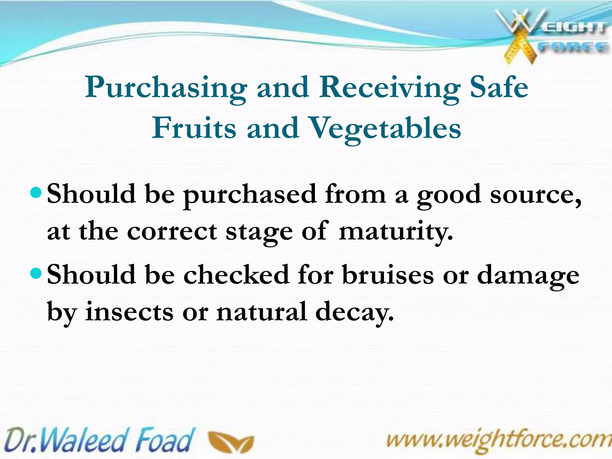 6th lecture Purchasing and Receiving Safe Food | PPT